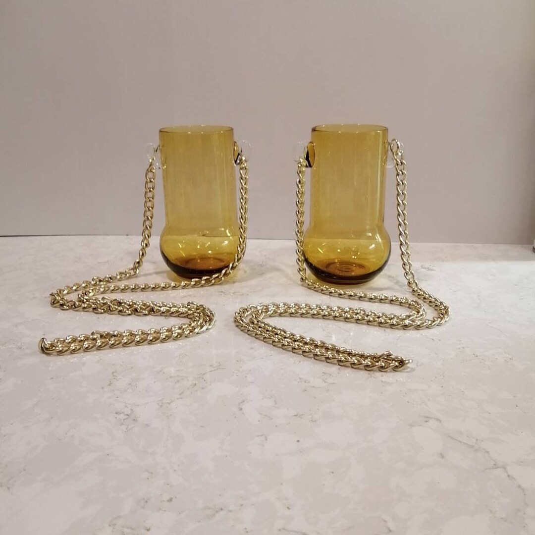 1970s Blown Glass Chain Drinking Tumblers Booze Glass Necklace Novelty ...