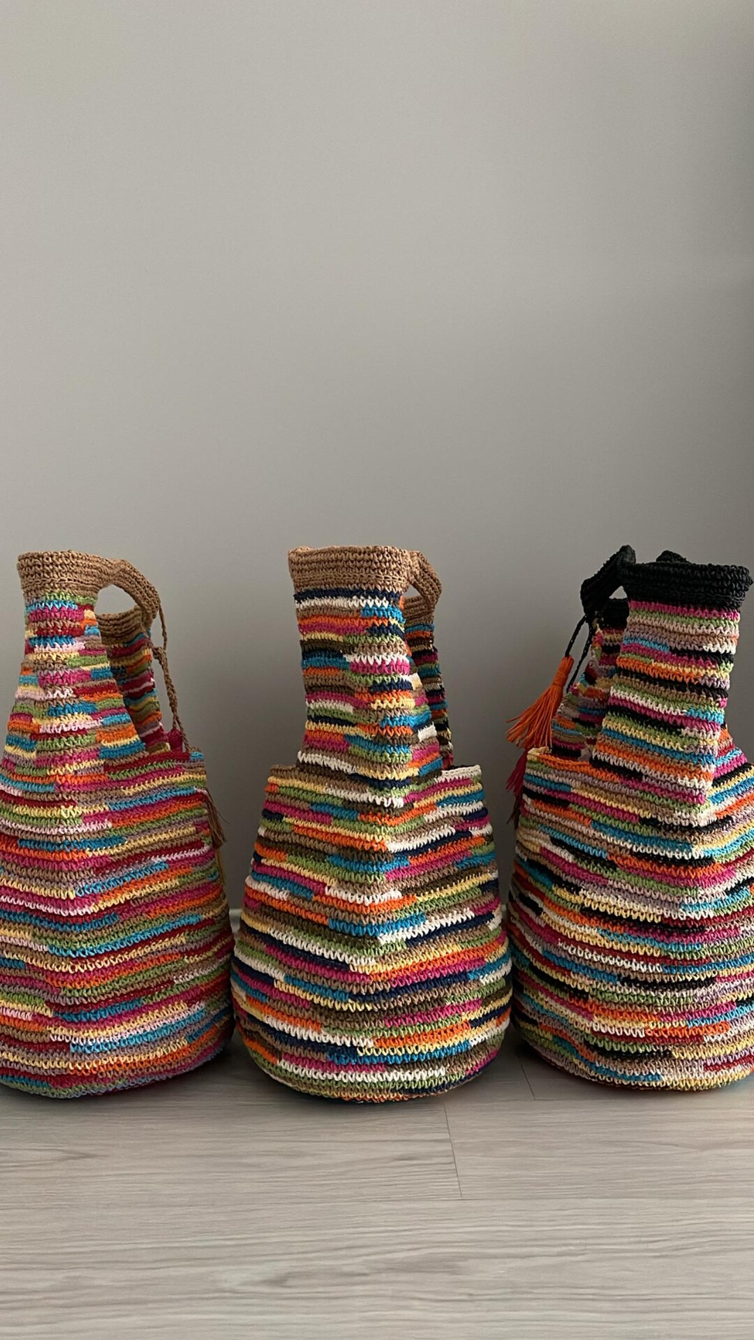 Colorful Crochet Xl Straw Bag - Etsy