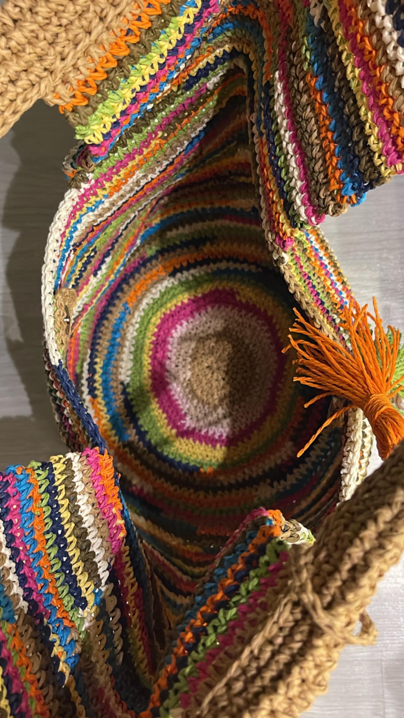 Colorful Crochet Xl Straw Bag - Etsy