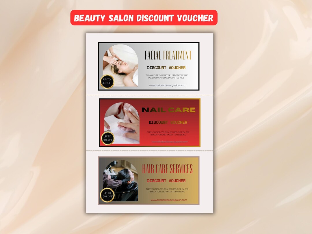 3-in-1 Beauty Salon Discount Voucher - Etsy