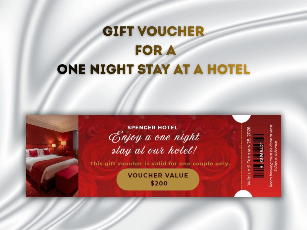 Gift Voucher for a One-night Stay at a Hotel - Etsy