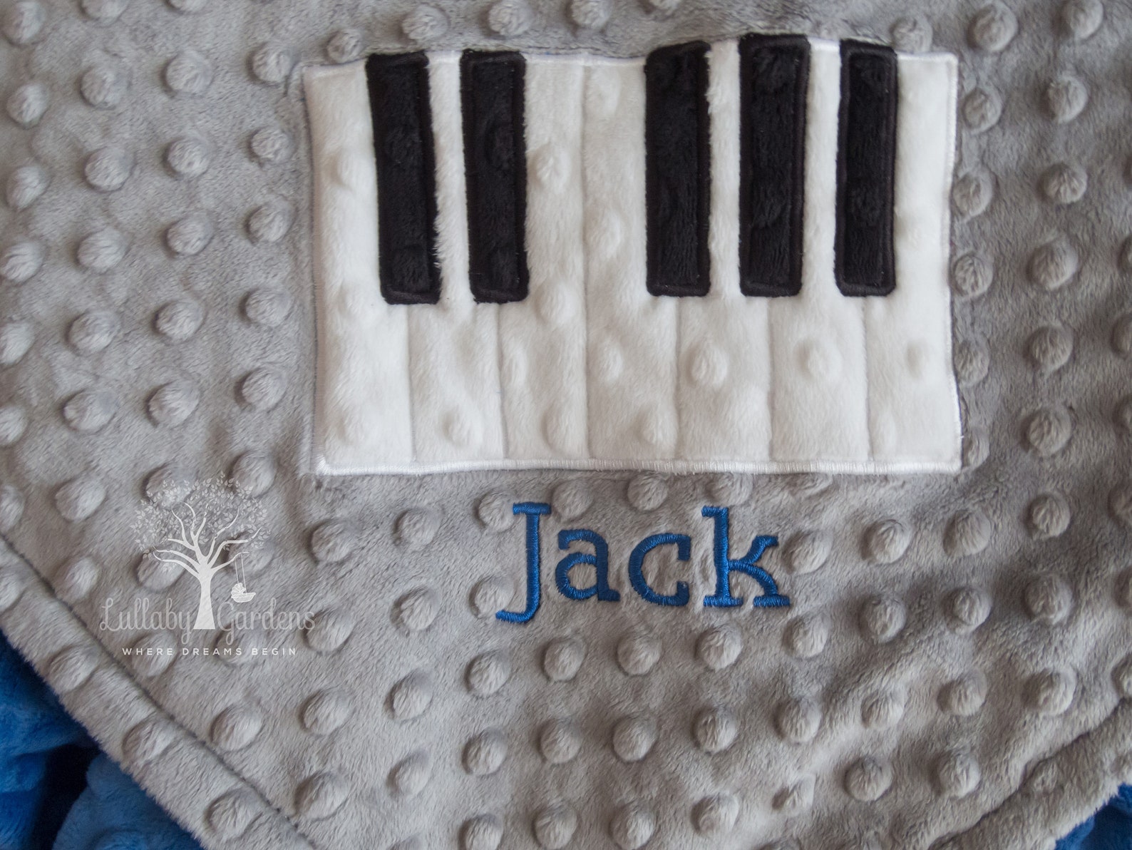 Personalized Minky Baby Blanket Appliqued Piano Keys Minky - Etsy