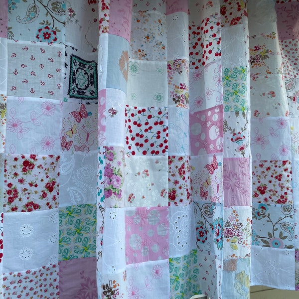 Patchwork Curtains - Etsy