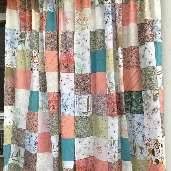 Patchwork Curtains - Etsy