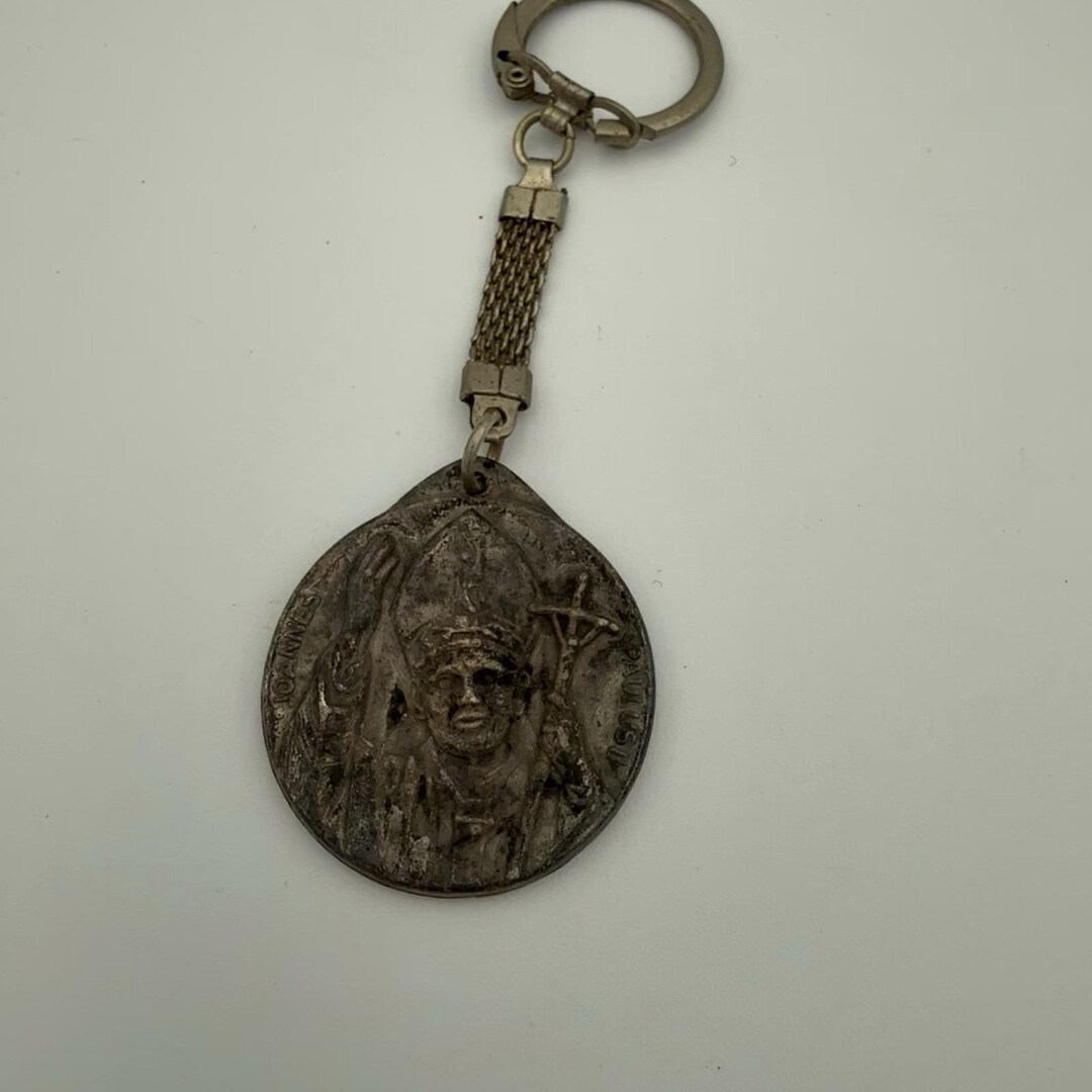 Vintage Keychain POPE JOHN PAUL Ll Key Ring Fob Rome Joannes Paulus ...