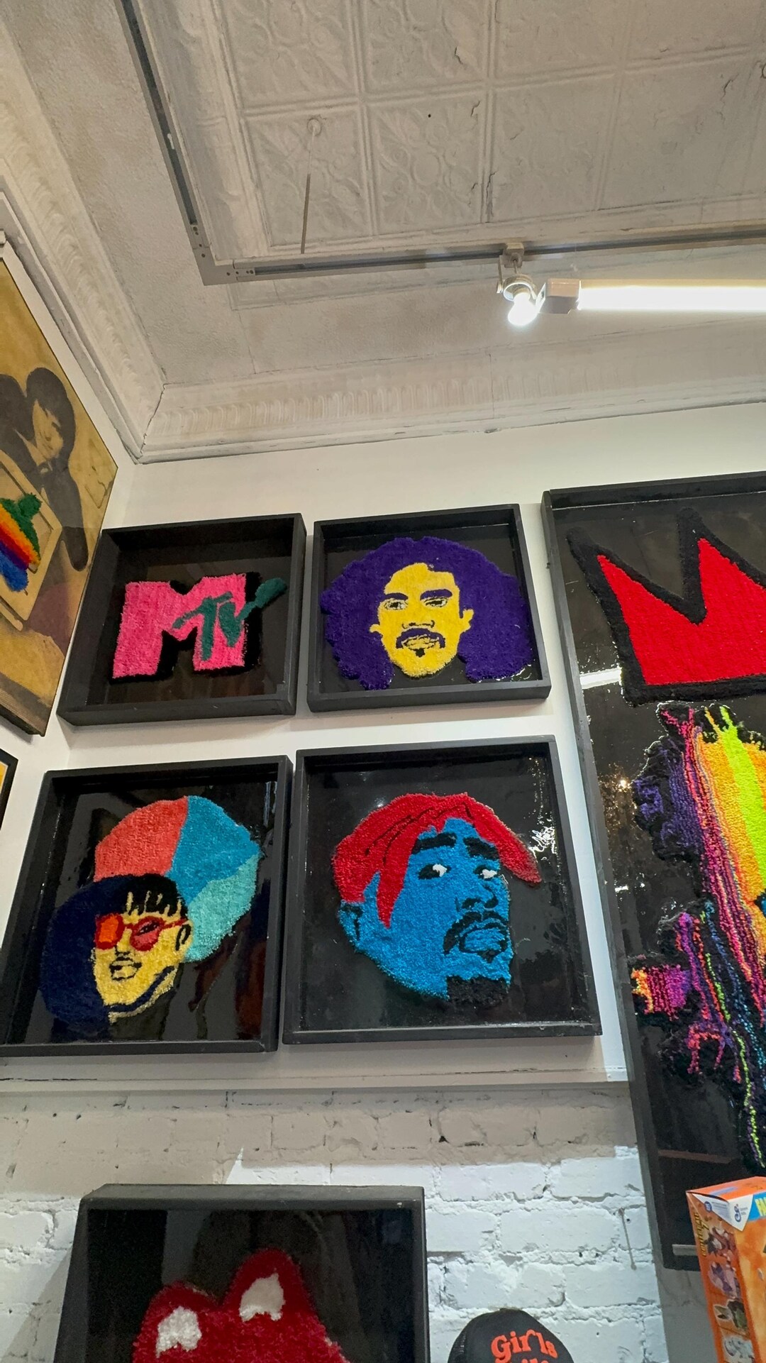 Tupac Shakur Tufted Rug Wall Art | Handmade Hip Hop Portrait in Resin ...
