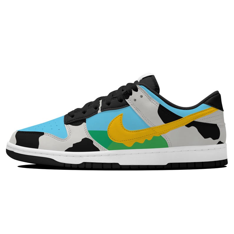 Custom Ben & Jerry Nike Dunk Low | Colorful Cow Print Sneakers ...