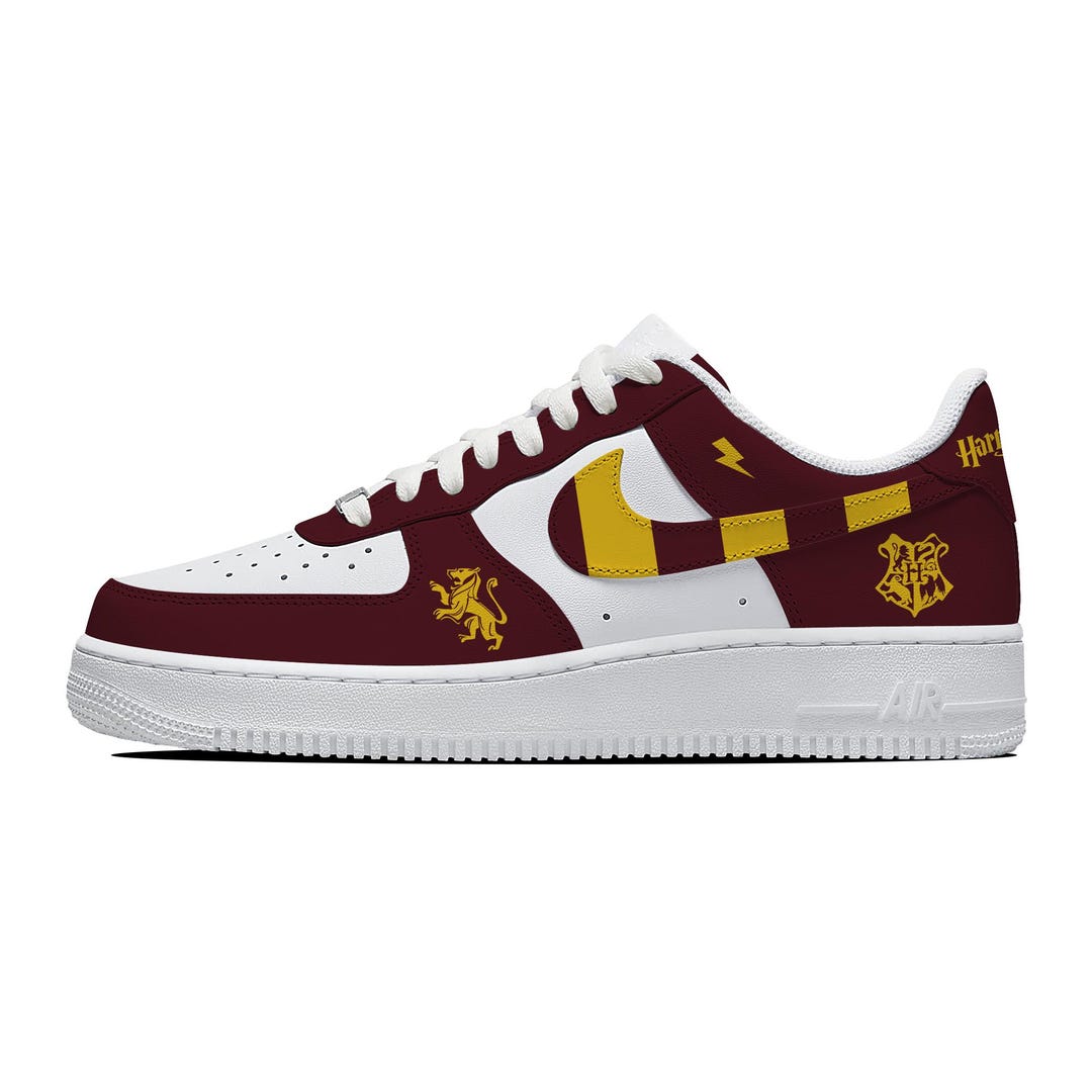 Harry Potter Gryffindor Custom Sneakers | Burgundy Gold Magic Shoes ...
