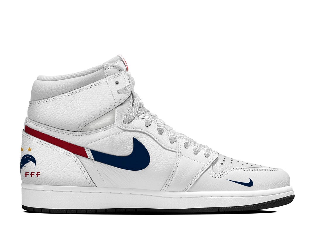 Custom France FFF Reverse Swoosh Sneakers – AJ1 Inspired High Tops ...