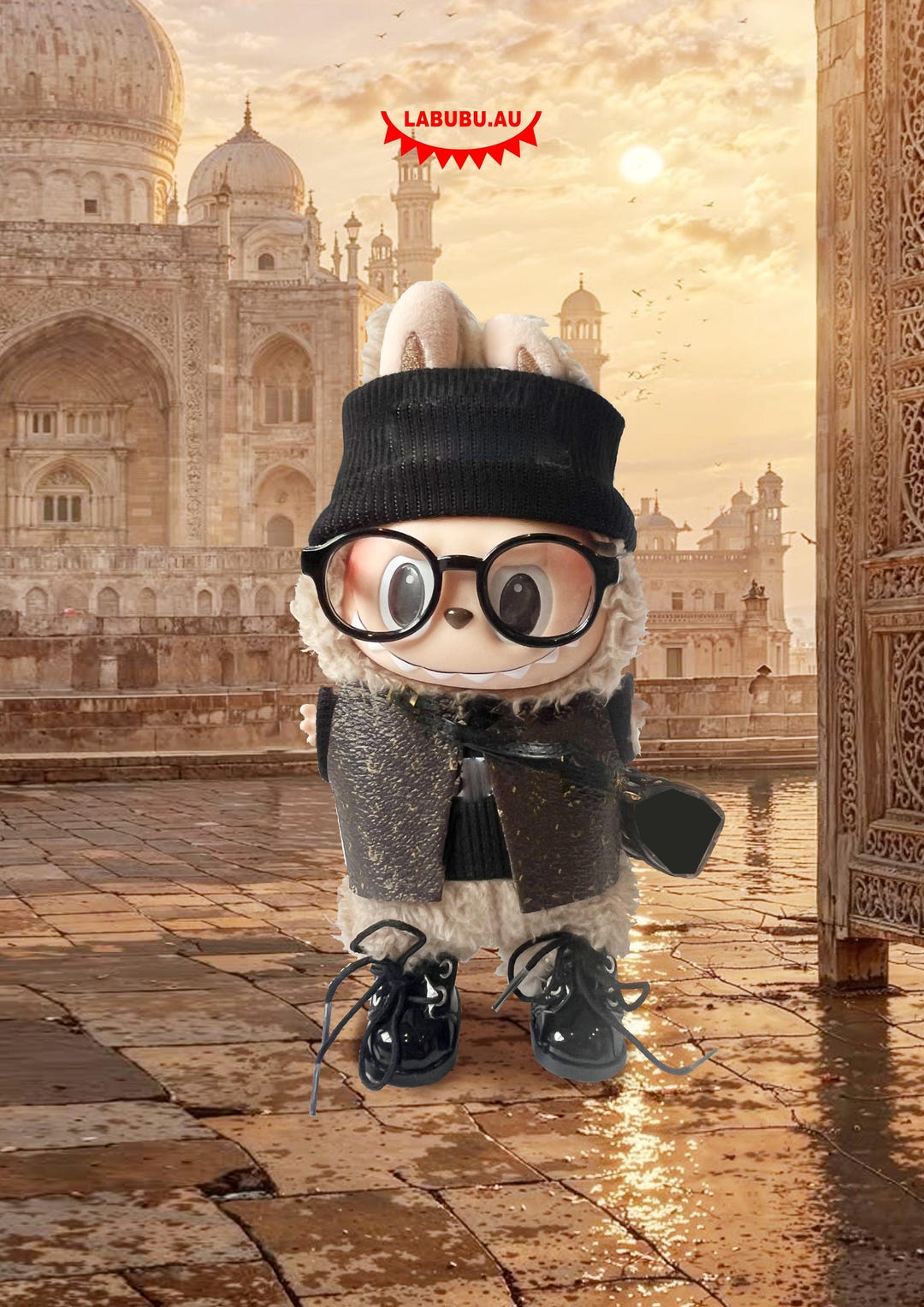 Labubu Outfit Streetwear Collab Style Cream Black Cool Look - Etsy
