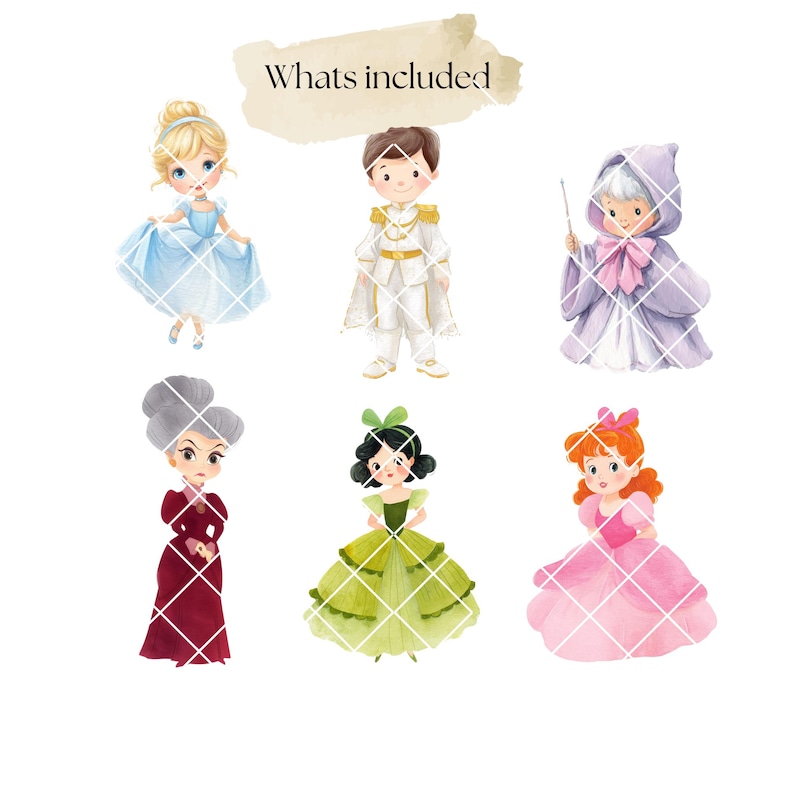 Cinderella Clip Art: Princess Fairytale Graphics (digital Download ...
