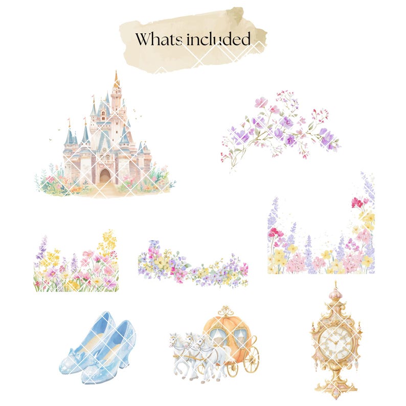 Cinderella Clip Art: Princess Fairytale Graphics (digital Download ...