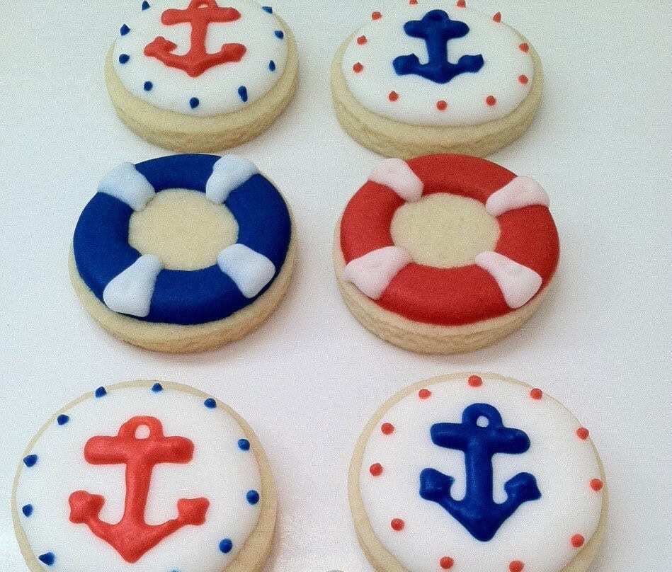 Nautical Theme Birthday Cookies - Nautical Decorated Cookies - Nautical ...