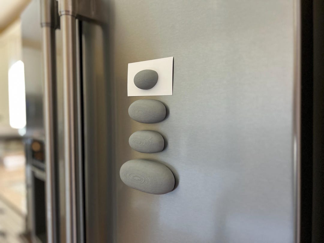 River Rock Fridge Magnets | Stacking Stone Refrigerator Decor | Nature ...