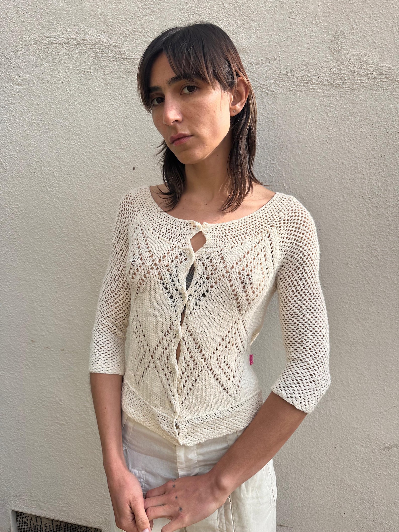 Ungaro Fever Ivory Knit Long-sleeve Top - Etsy