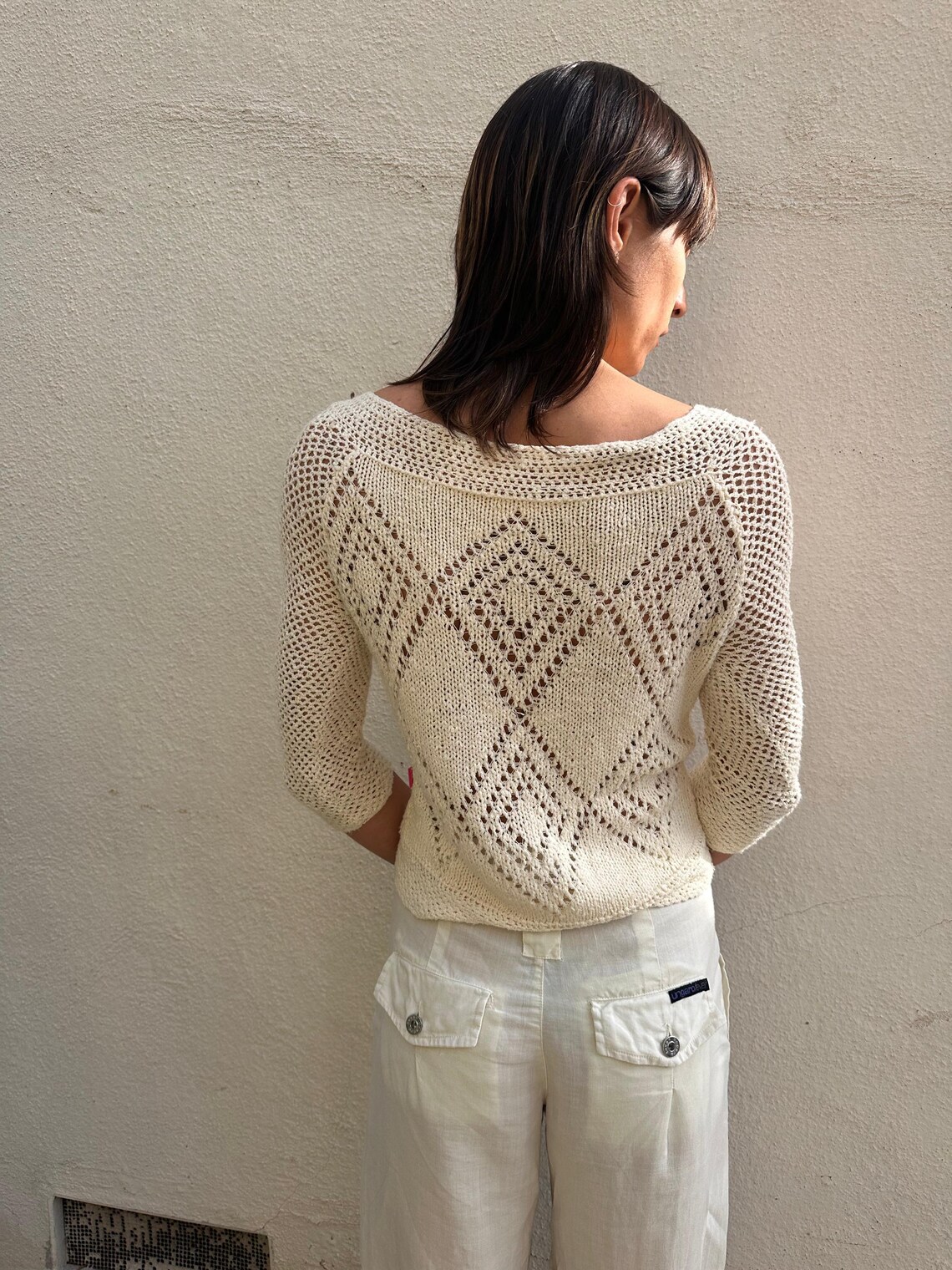 Ungaro Fever Ivory Knit Long-sleeve Top - Etsy