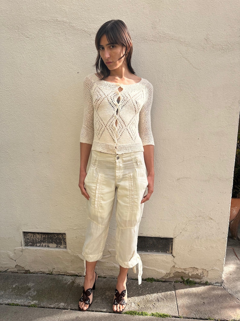 Ungaro Fever Ivory Knit Long-sleeve Top - Etsy