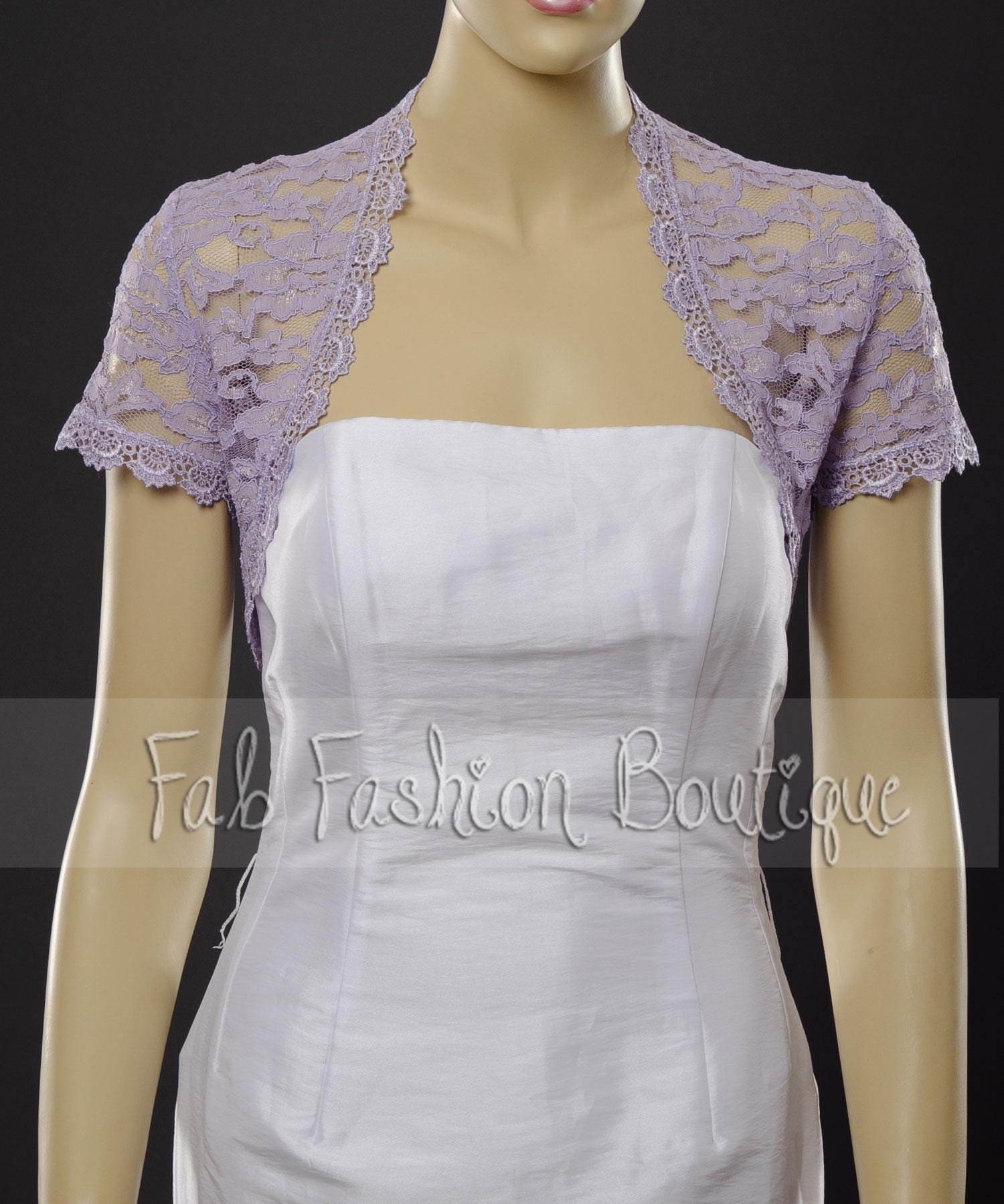 Lavender Short Sleeved Lace Bolero Jacket Shrug Size S-XL, 2XL-5XL - Etsy