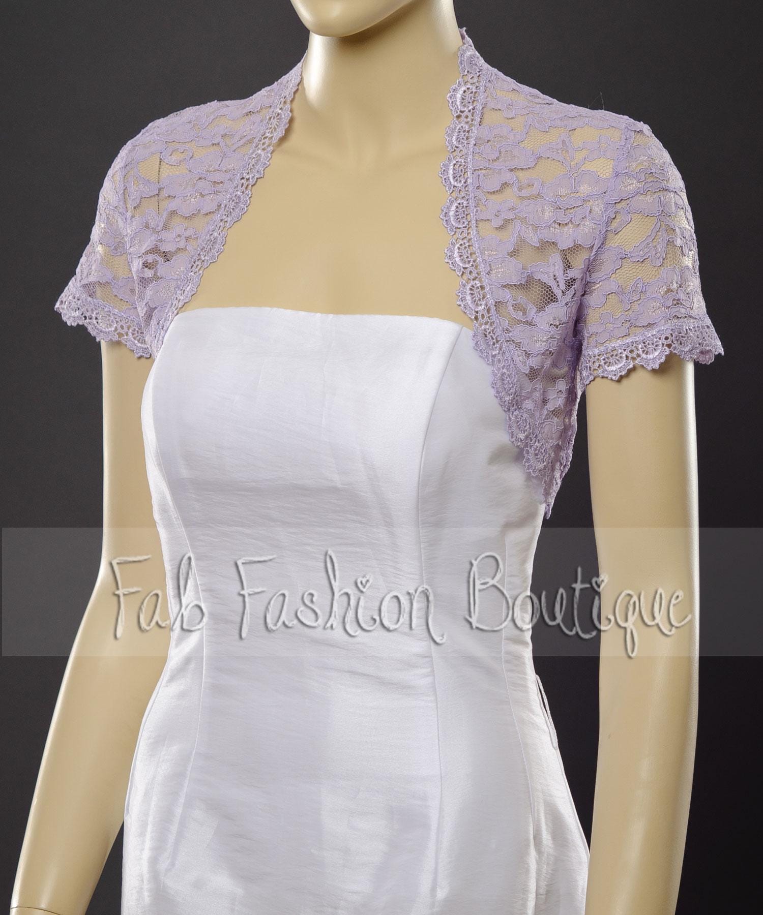 Lavender Short Sleeved Lace Bolero Jacket Shrug Size S-XL, 2XL-5XL - Etsy