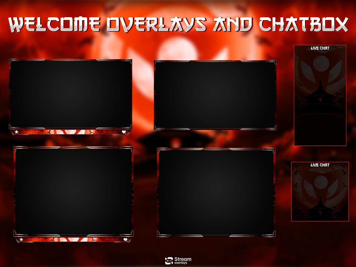 Dark Anime Twitch Overlay | Animated Samurai Theme | Warrior Stream ...