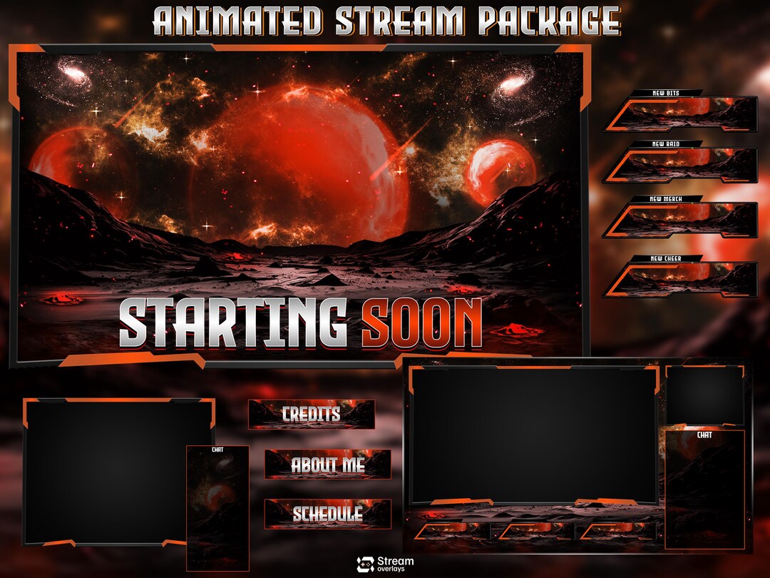 Galaxy Stream Overlay Pack | Animated Planet Screens | Cosmic Theme ...