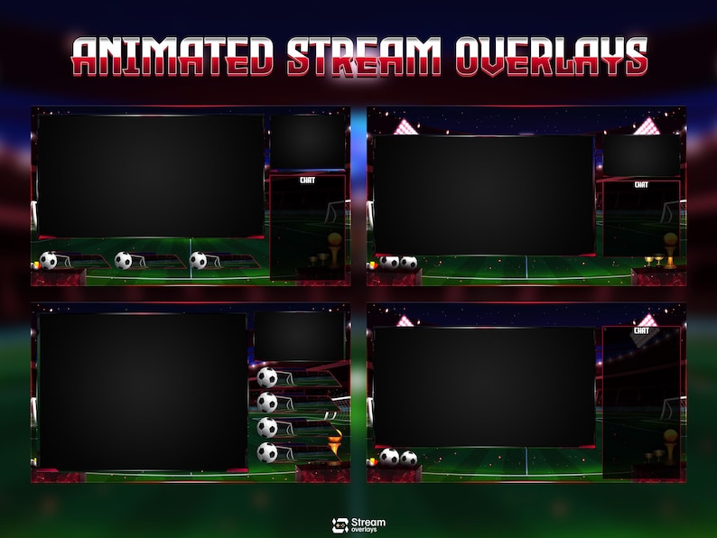 Football Stream Overlay Pack | Animated Soccer Stream Screens | Sport ...