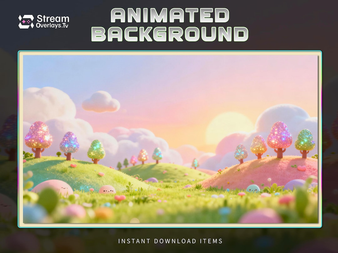 Cute Fantasy Animated Background | Pastel Nature Landscape | Cozy ...