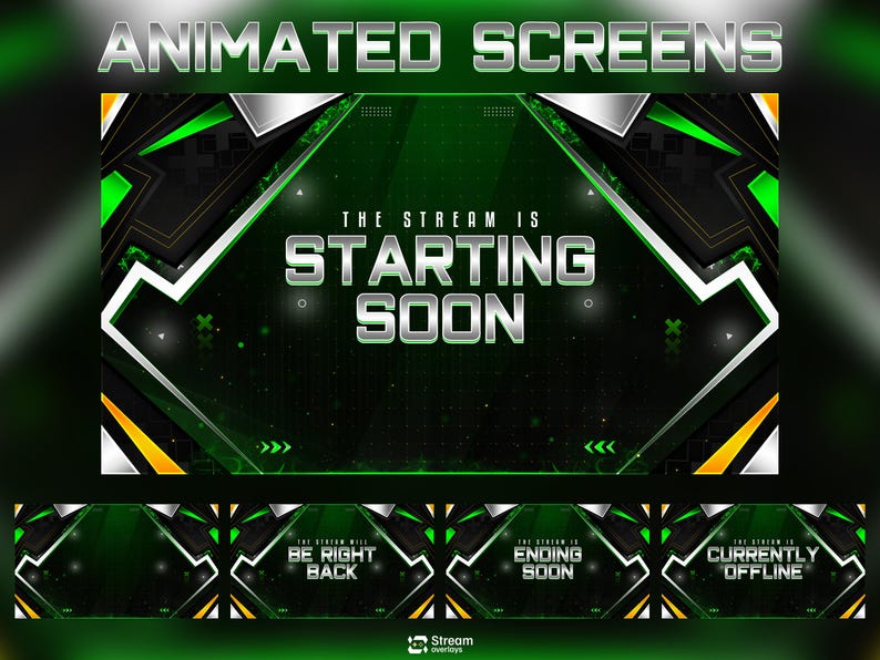 Green Esports Gaming Overlay | Animated Twitch Pack | Modern Stream ...