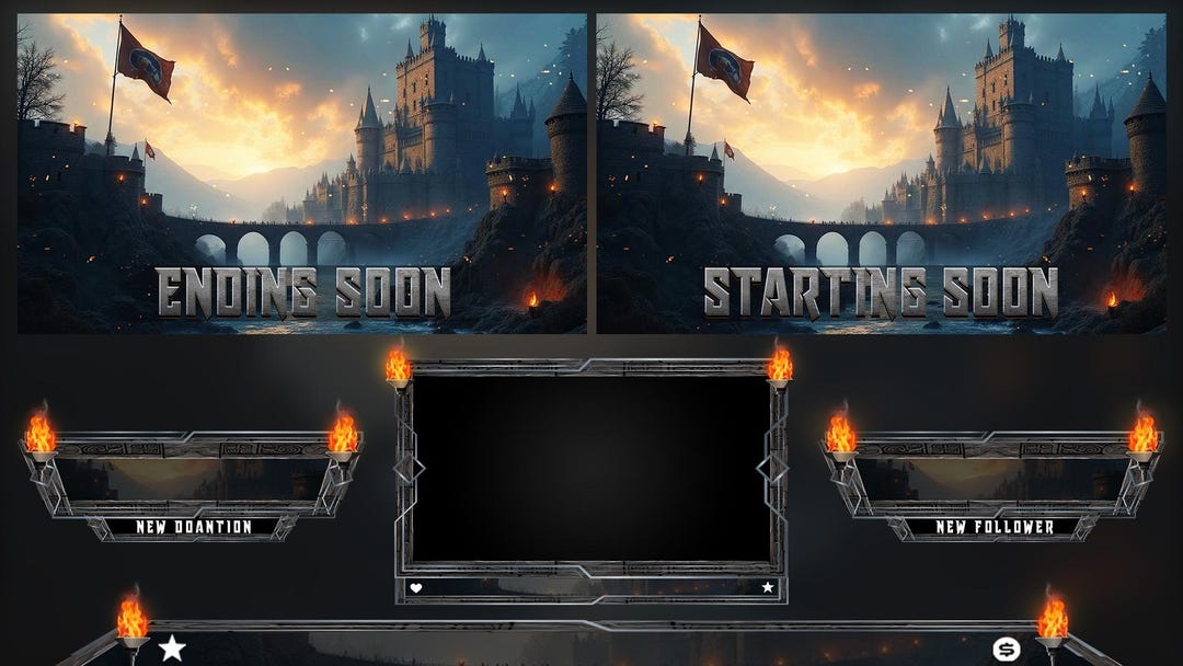 Medieval Castle Stream Overlay Pack | Dark Fantasy Theme | Ancient ...
