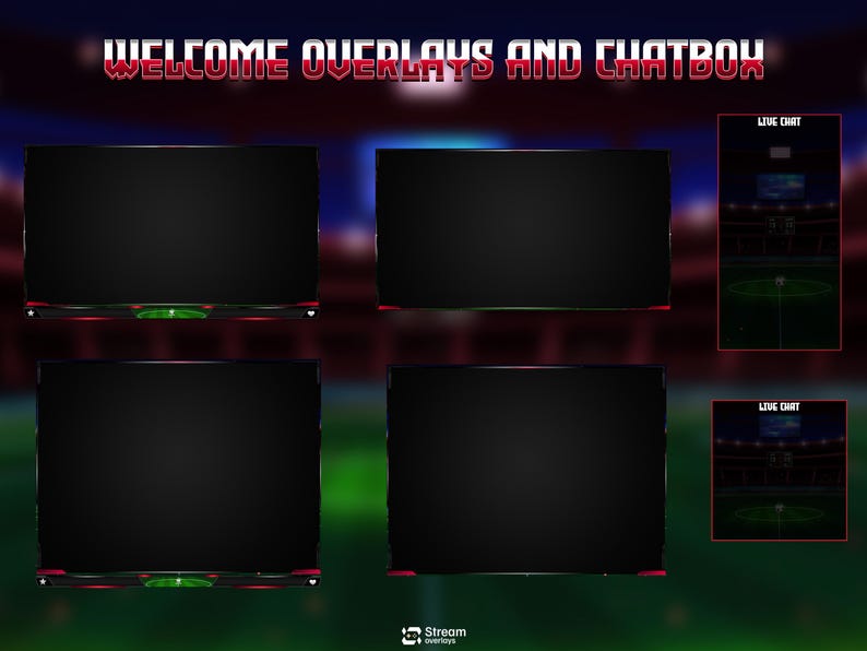 Football Stream Overlay Pack | Animated Soccer Stream Screens | Sport ...