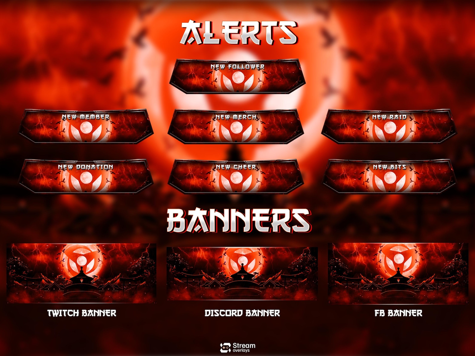 Dark Anime Twitch Overlay | Animated Samurai Theme | Warrior Stream ...