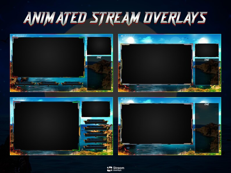 Ocean Twitch Overlay Pack | Sea Stream | Nature Stream Art | Starting ...