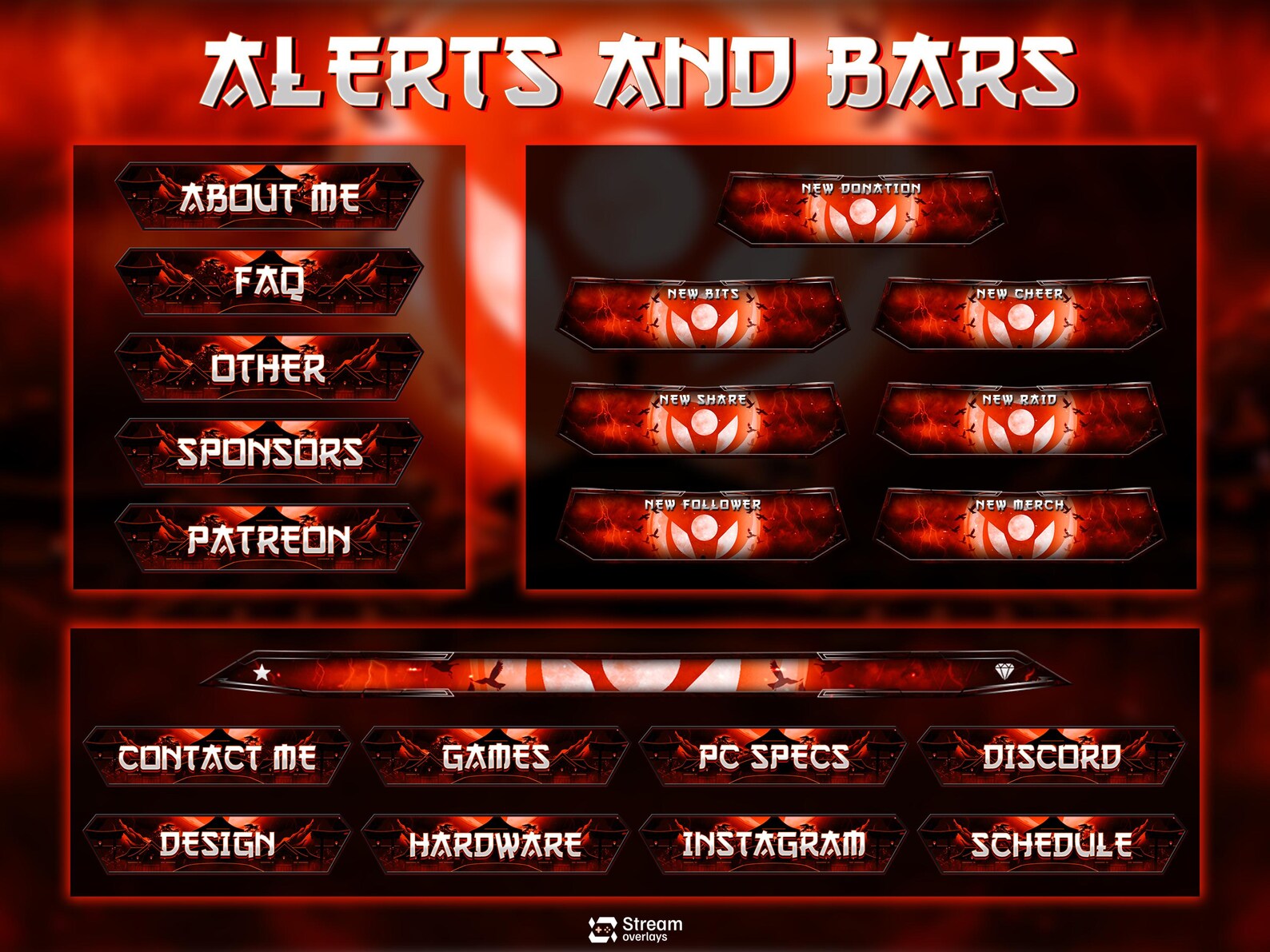 Dark Anime Twitch Overlay | Animated Samurai Theme | Warrior Stream ...