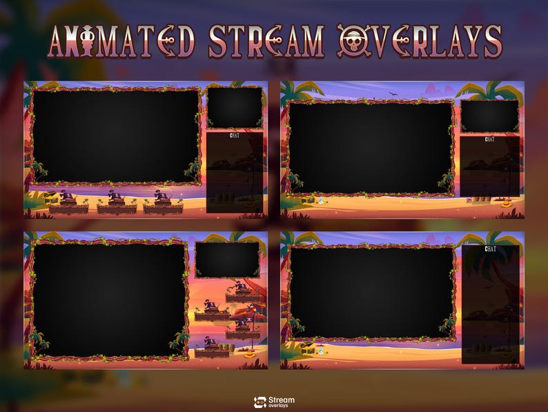 Pirate Twitch Overlay | Tropical Animated Stream Pack | Adventure ...