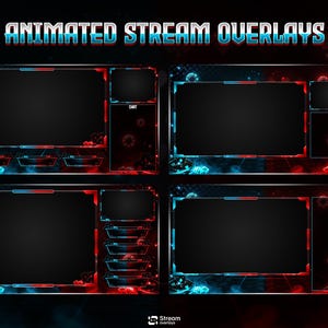 Poker Cards Stream Overlay Pack | Kick Stream | Card Game | Red Blue ...