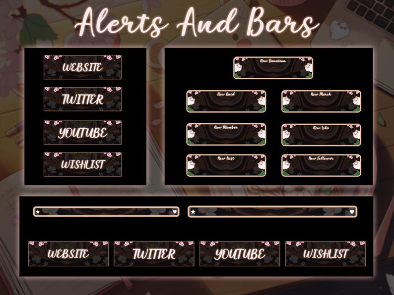 Cozy Bear Twitch Overlay Pack | Kawaii Stream Screens | Pastel Desk ...