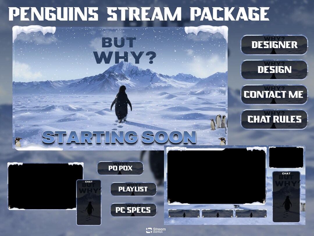 But Why Penguin Stream Overlay Pack | Nihilist Penguin Walking ...