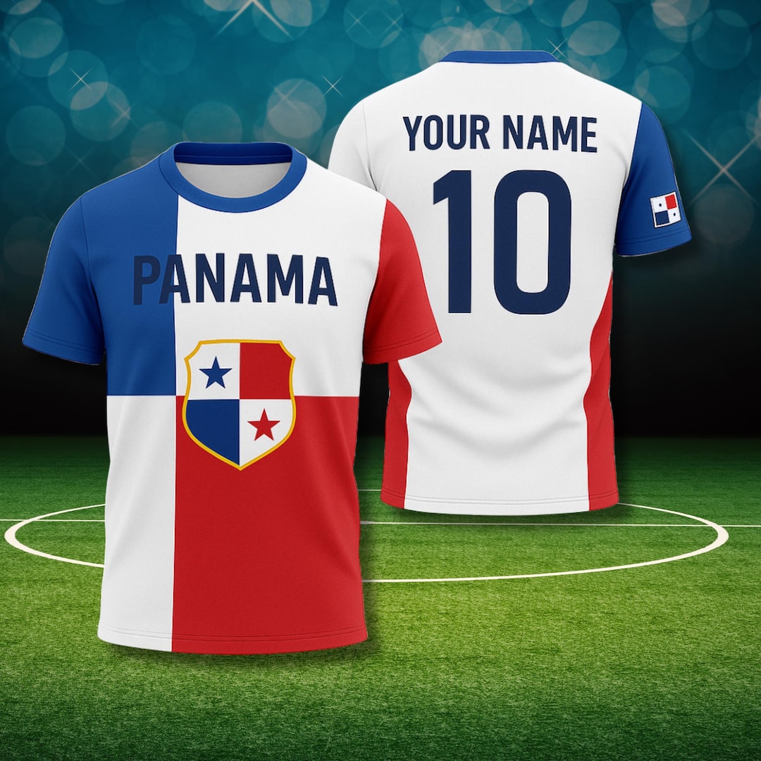 Panama Soccer Jersey Custom Name Number Shirt, Flag Football Fan Tee ...