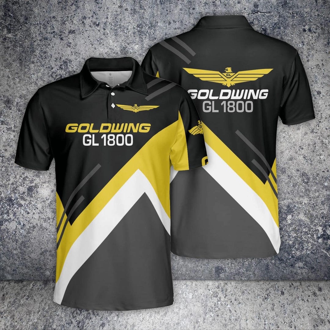 Goldwing GL1800 Polo Shirt – Motorcycle Rider Shirt With Bold Black and ...