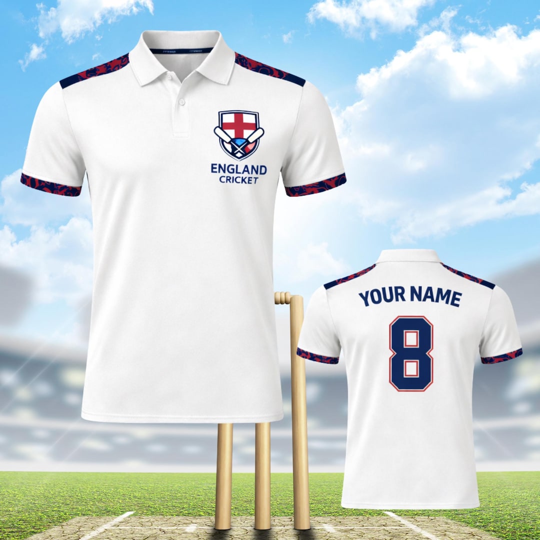 England Cricket Polo Shirt 3D Style, Custom Name Number, Red Collared ...