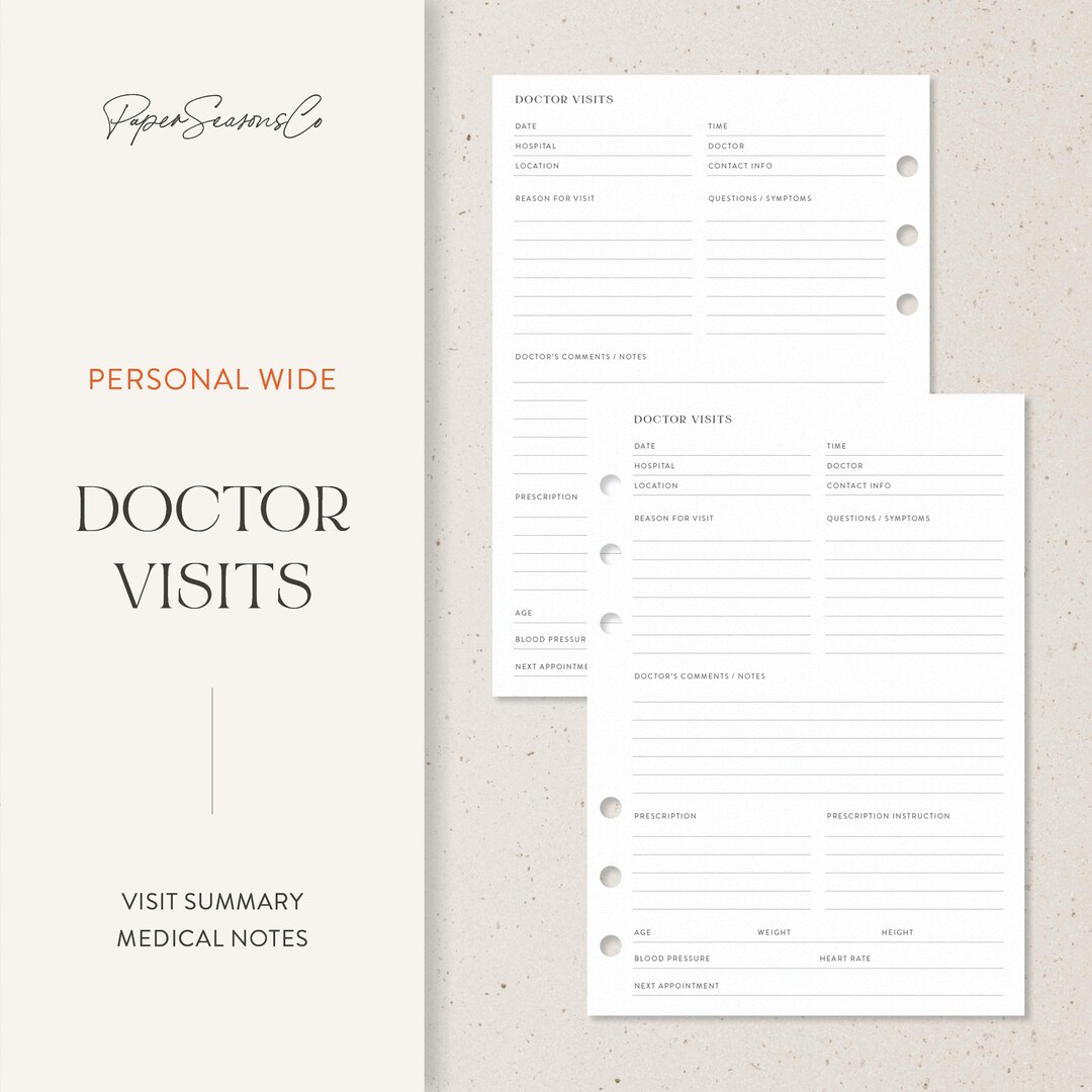 Personal Wide | Doctor Visits Tracker - Medical Notes & Visit Summary ...