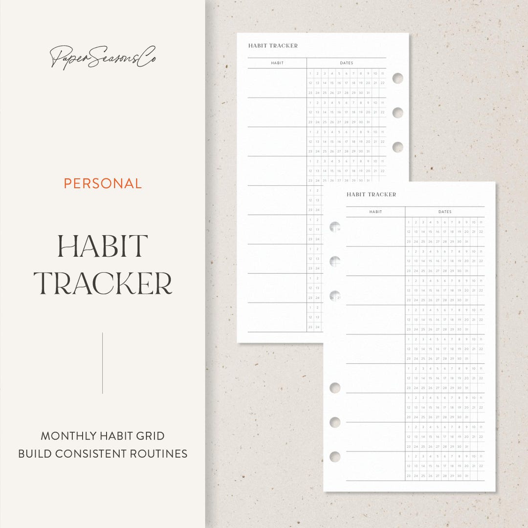 Personal | Simple Monthly Habit Tracker for Daily Progress - Etsy
