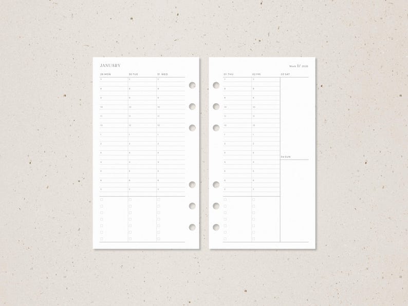Personal | 2025-2026 Weekly Planner Inserts, Daily Timed Layout With ...