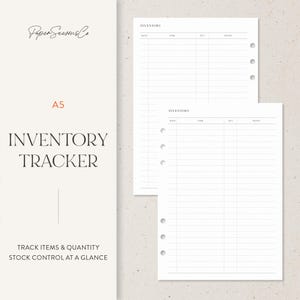 A5 | Simple Inventory Log for Home or Small Business - Etsy