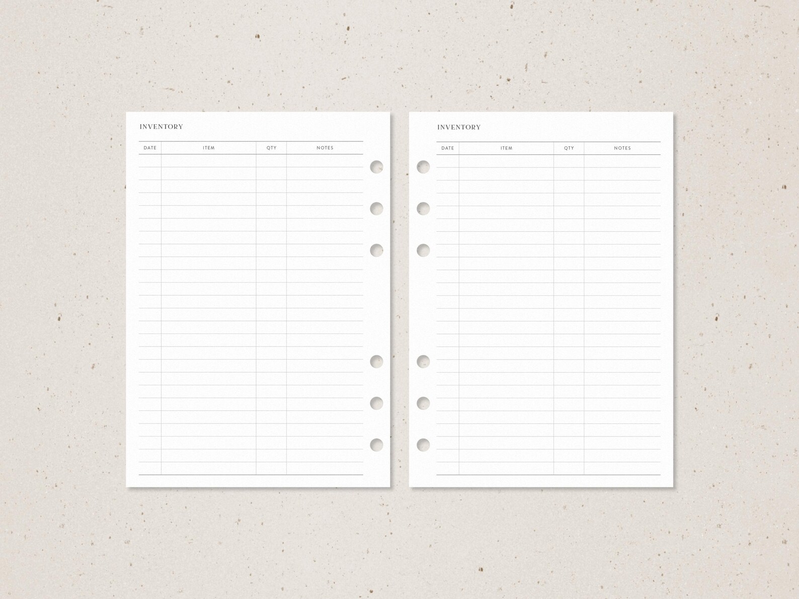 Personal Wide | Inventory Log Sheet for Organized Stock Tracking - Etsy