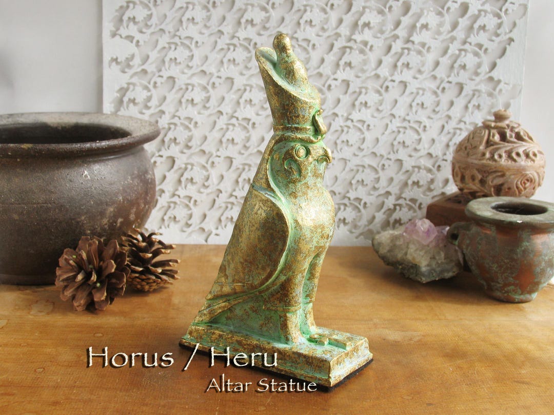 Horus / Heru Altar Statue - Horus the Elder - Egyptian Solar Deity, War ...