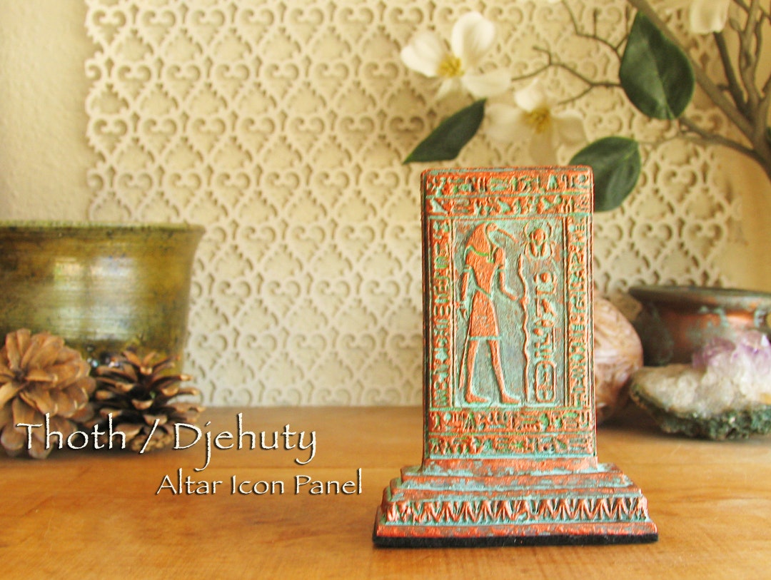 Thoth / Djehuty Altar Icon Anthropomorphic Relief Panel - Etsy
