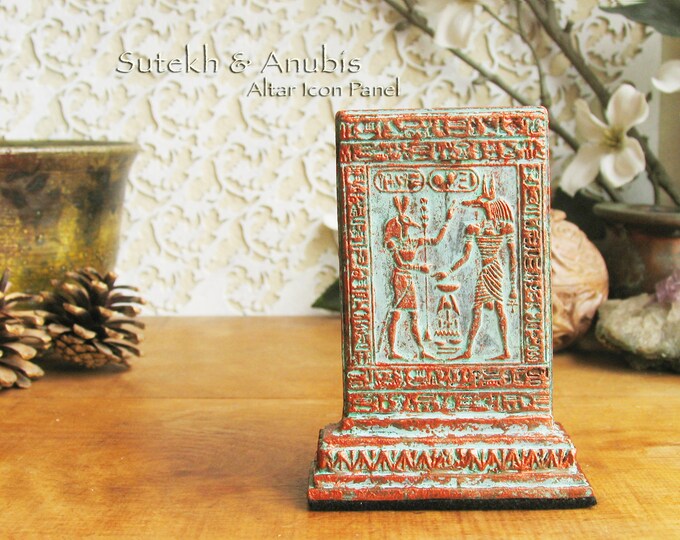 Sutekh & Anubis Altar Icon Panel Set and Anpu Anthropomorphic Figures ...