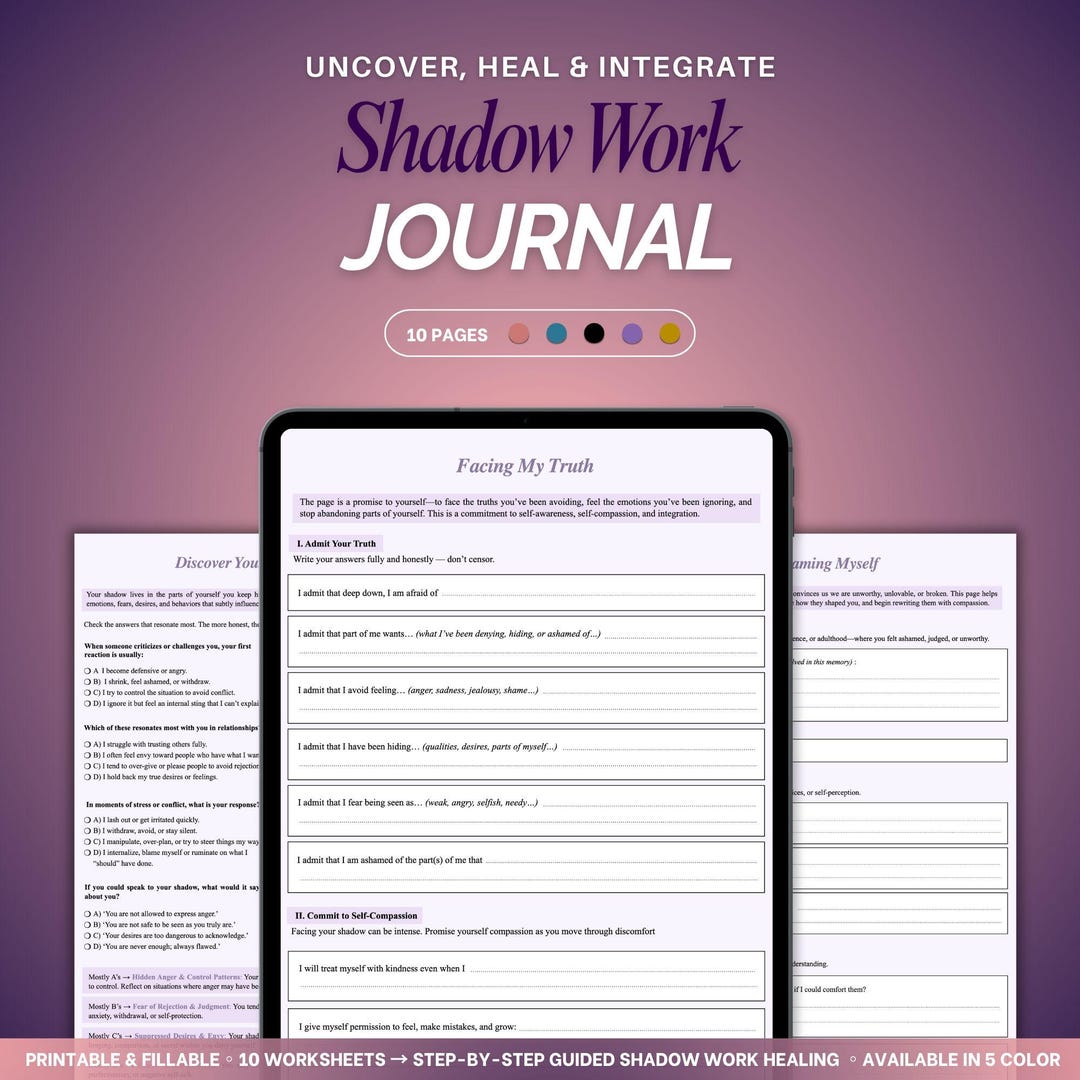 Shadow Work Worksheet | Spiritual Digital Journal Shadow Work | Healing ...