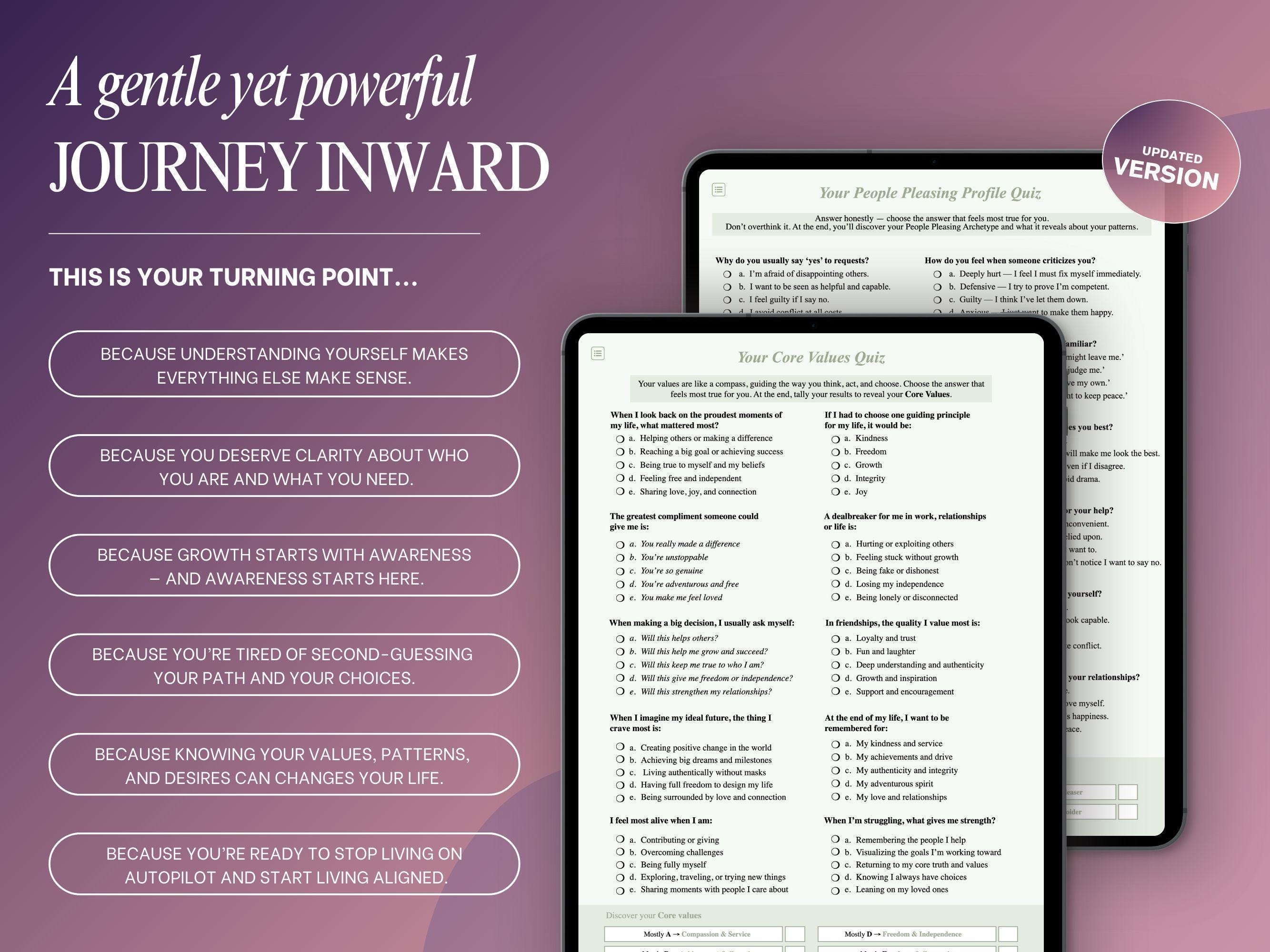 Self-discovery Quiz Bundle | Self Discovery Workbook, Personality Tests ...